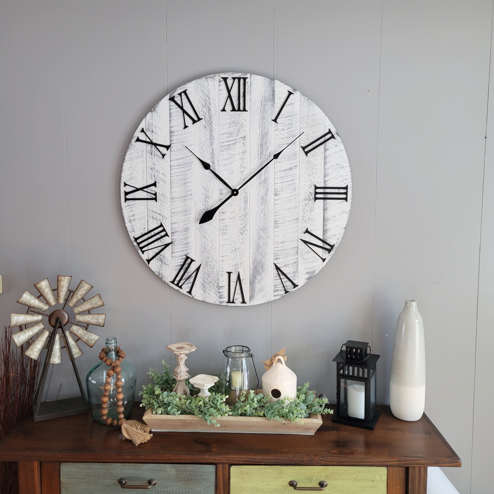 Large Wall Clock / 18 42 / Farmhouse Clock / - Etsy