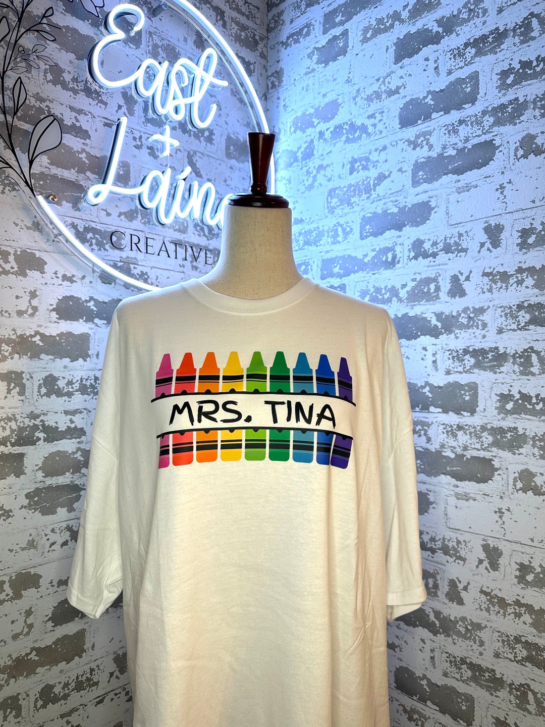 Personalized Teacher Crayon Shirt Tecaher Gift - Etsy