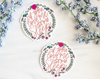 I Love Sleep Sticker Heart Sleep Stickers Vinyl Stickers - Etsy