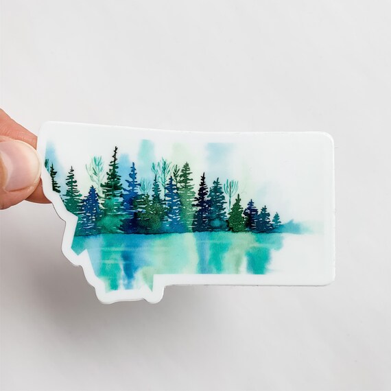 Montana State Lake Reflection Sticker Decal Vinyl RV Decal - Etsy