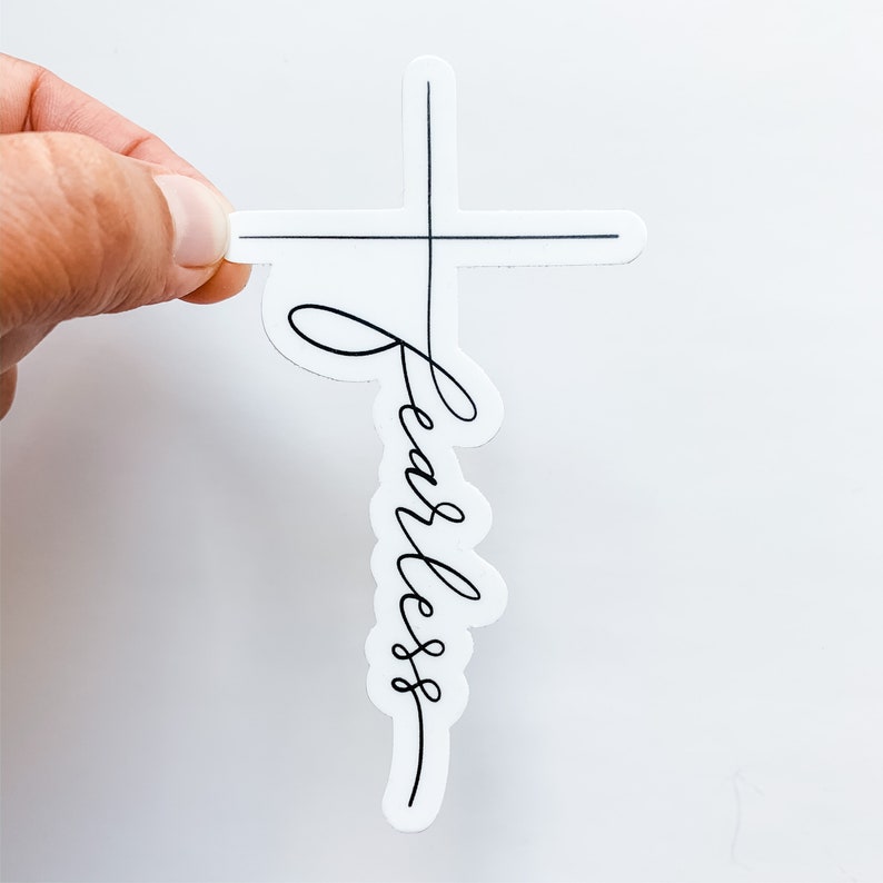 Fearless Cross Hand Lettered Sticker Decal Vinyl RV Car - Etsy