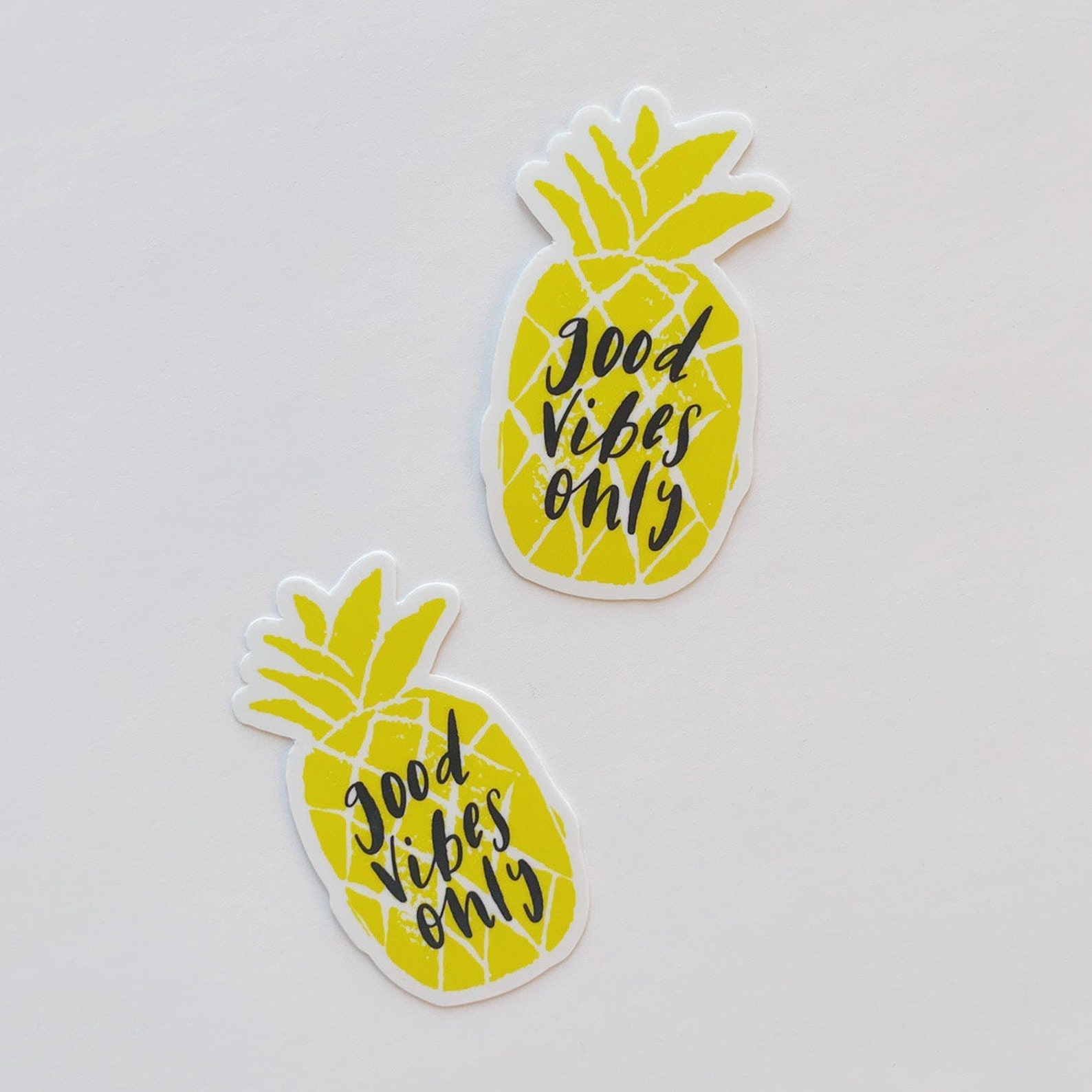 Good Vibes Only Pineapple Yellow Sticker Decal Vinyl RV Car | Etsy