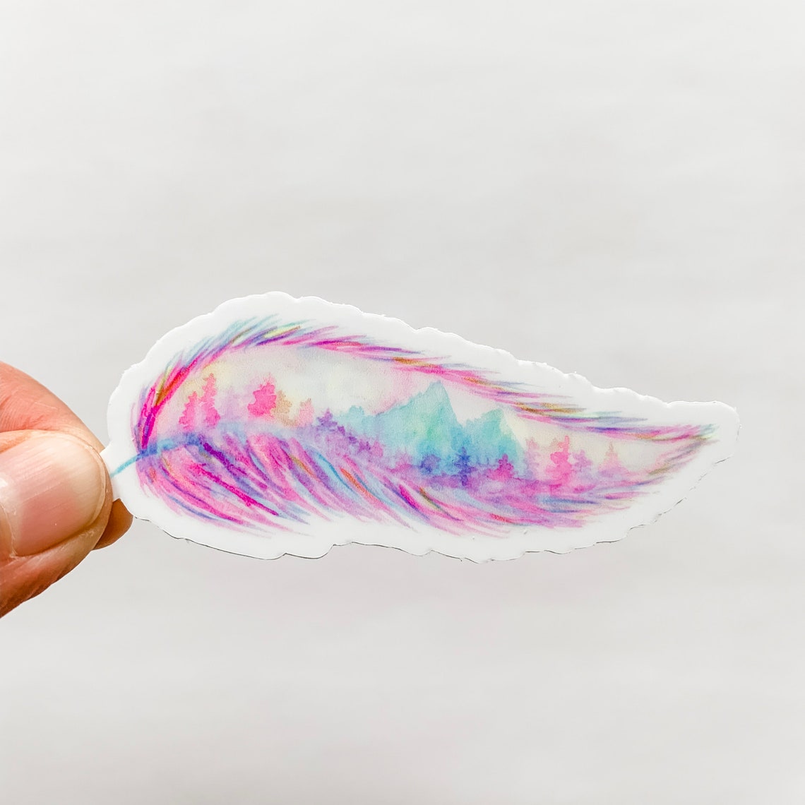 Feather Mountain Scene Sticker Decal Vinyl Sticker RV Car - Etsy