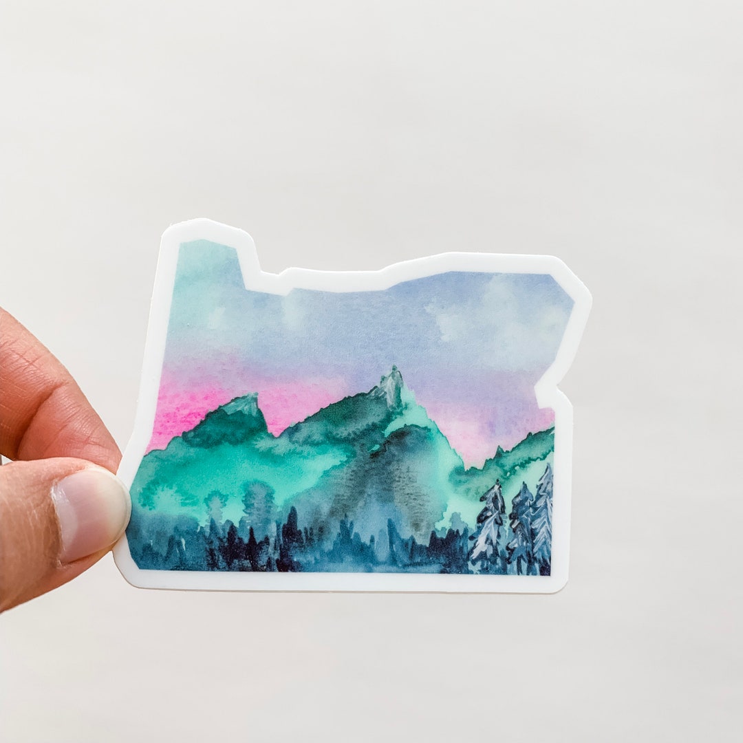Oregon State Mountains Sticker Decal - Vinyl, RV Car Laptop State ...