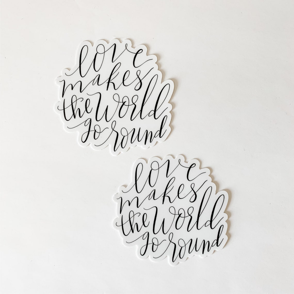 Love Makes the World Go Round Sticker Decal Hand Lettered - Etsy