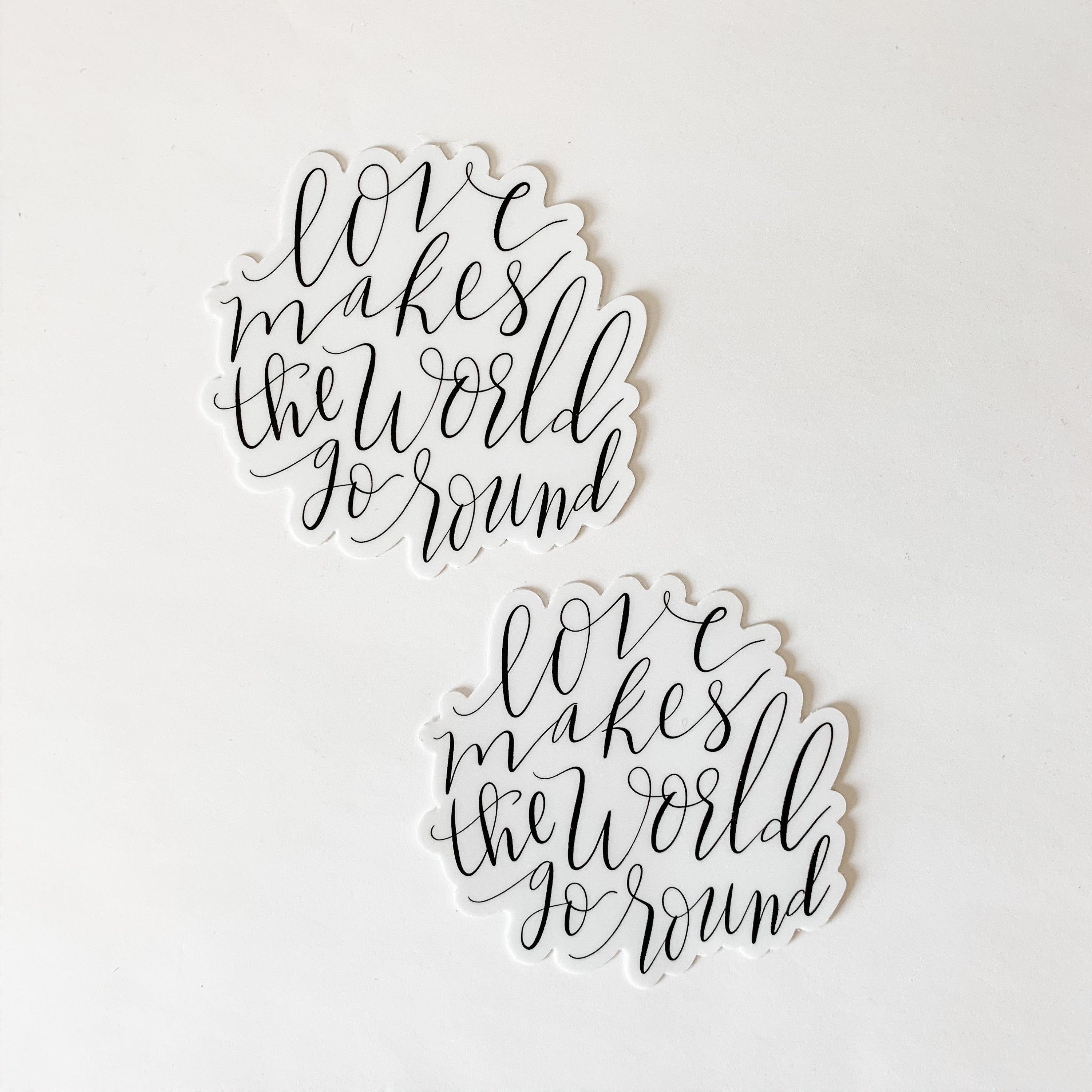 Love Makes the World Go Round Sticker Decal Hand Lettered - Etsy