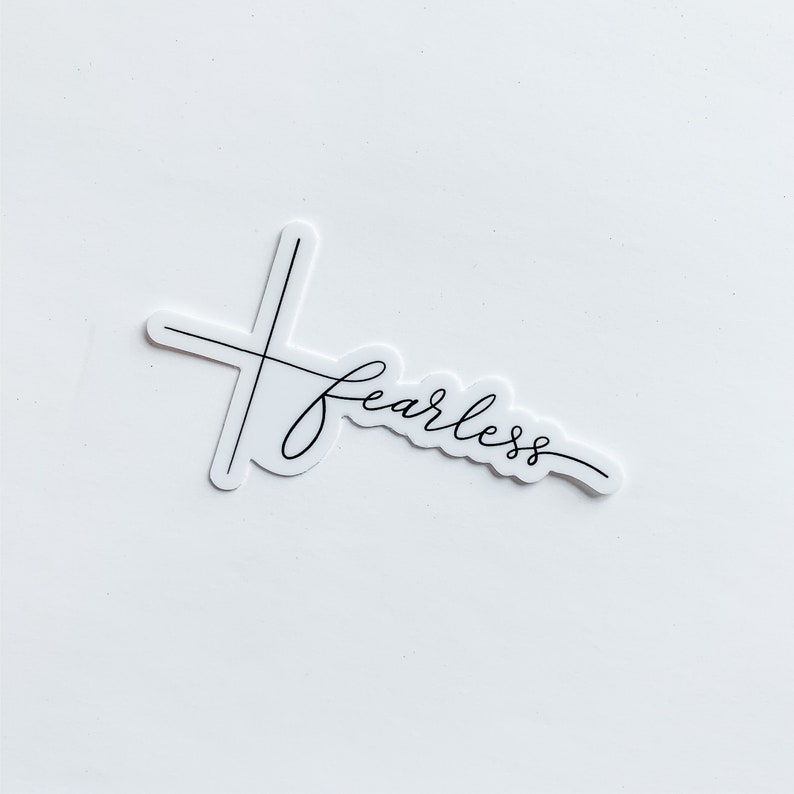 Fearless Cross Hand Lettered Sticker Decal Vinyl RV Car - Etsy
