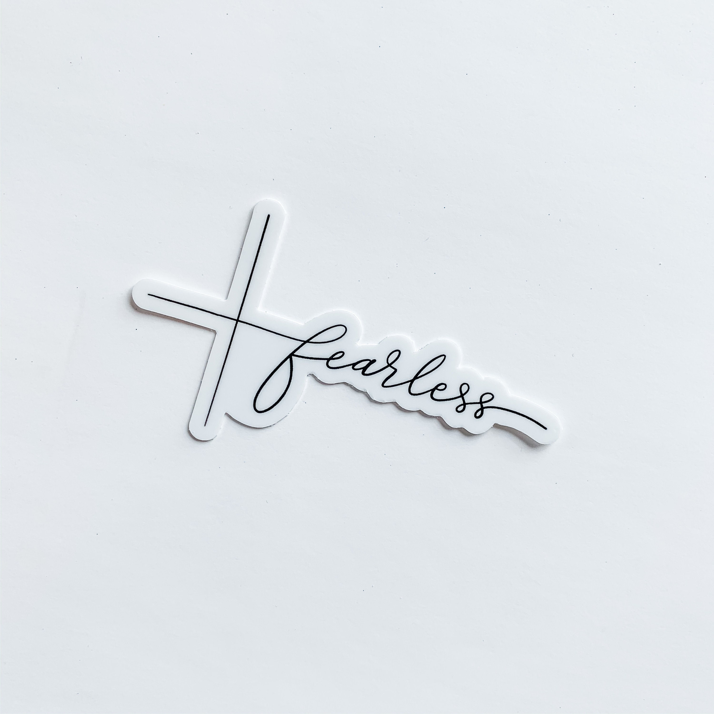 Fearless Cross Hand Lettered Sticker Decal Vinyl RV Car - Etsy