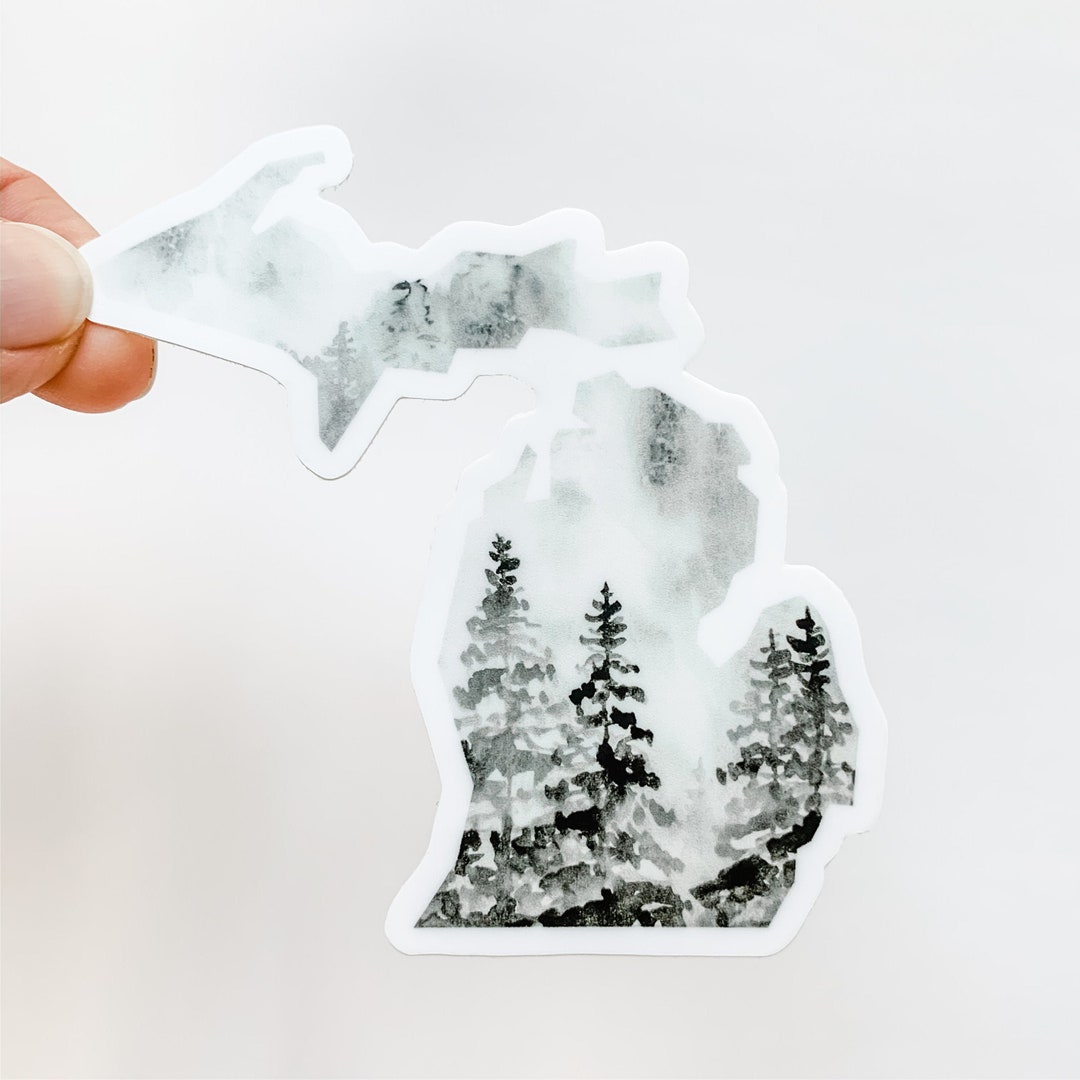 Michigan State Forest Black Sticker Decal - Vinyl, RV Car Laptop ...