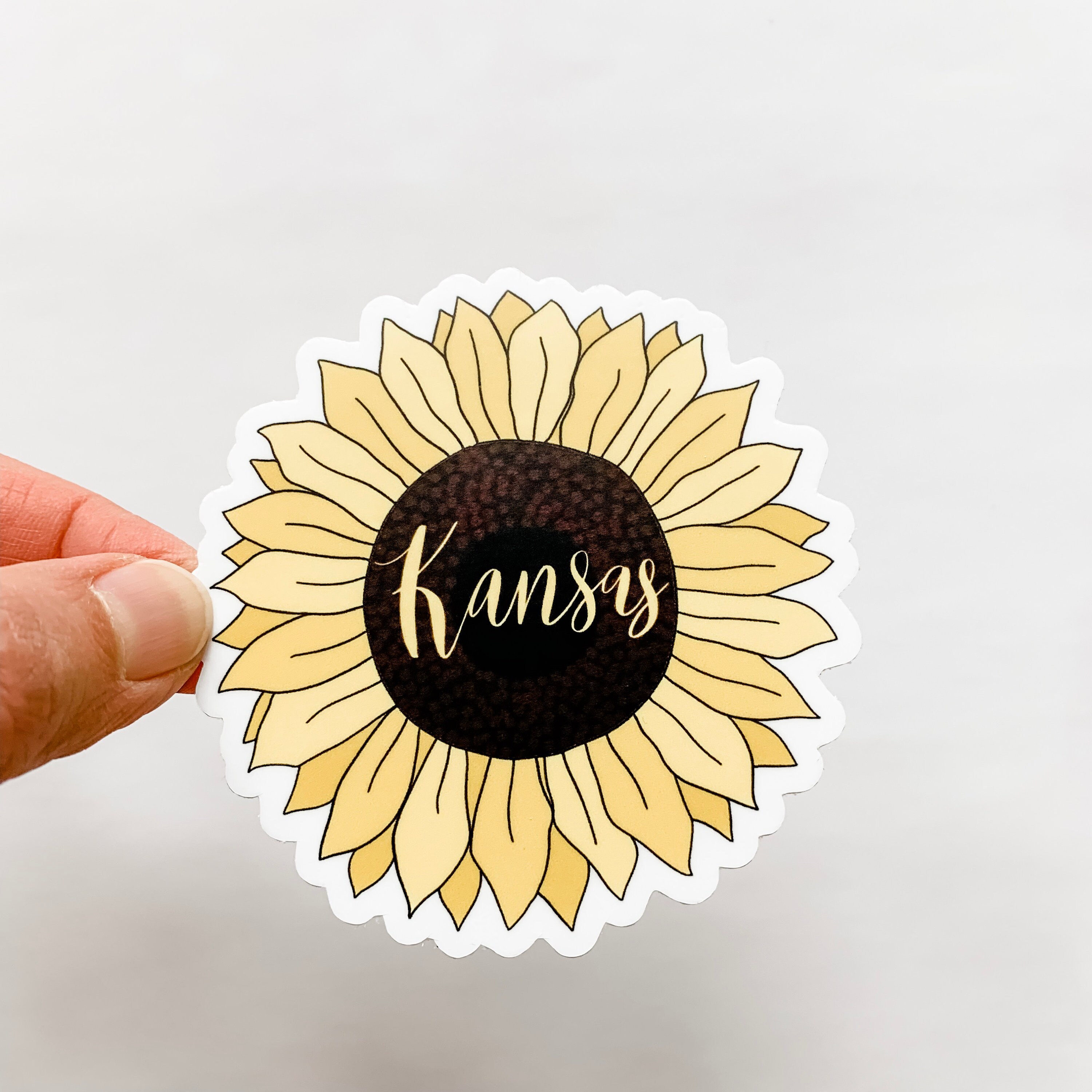 Kansas State Round Sunflower Sticker Decal Vinyl RV Car - Etsy