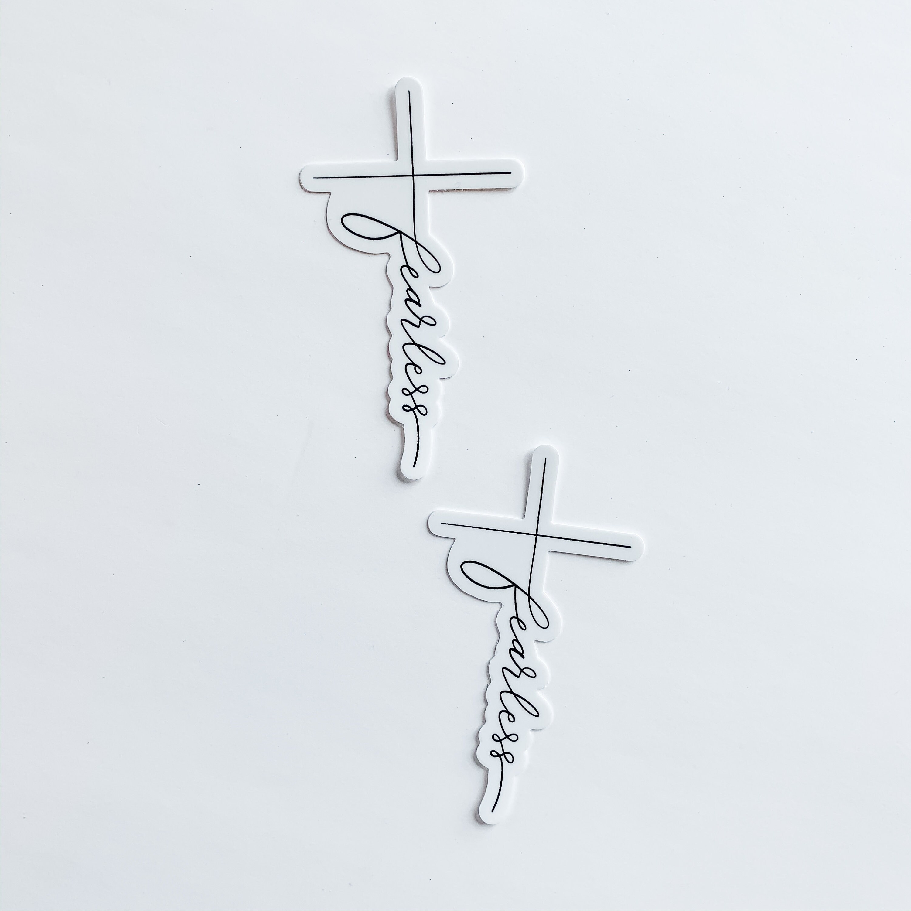 Fearless Cross Hand Lettered Sticker Decal Vinyl RV Car - Etsy