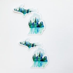 Michigan State Lake Reflection Sticker Decal - Vinyl, RV Car Laptop ...
