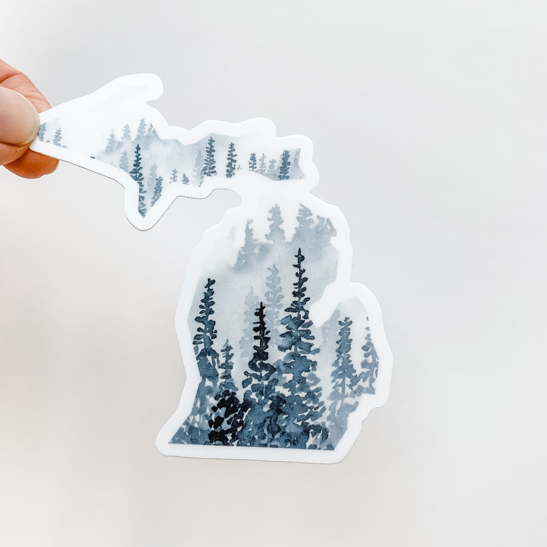 Michigan State Forest Gray Sticker Decal - Vinyl, RV Car Laptop Sticker ...