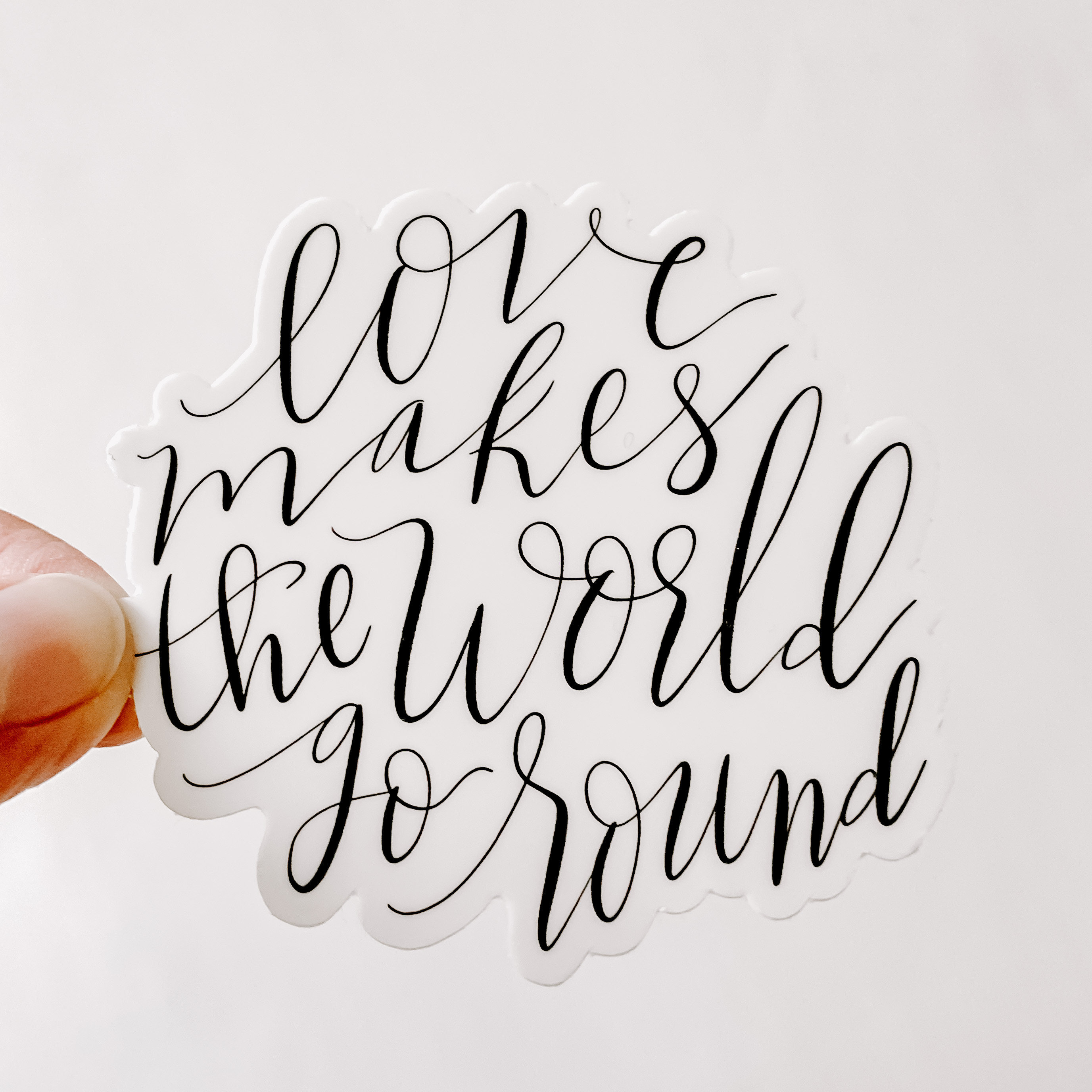 Love Makes the World Go Round Sticker Decal Hand Lettered - Etsy