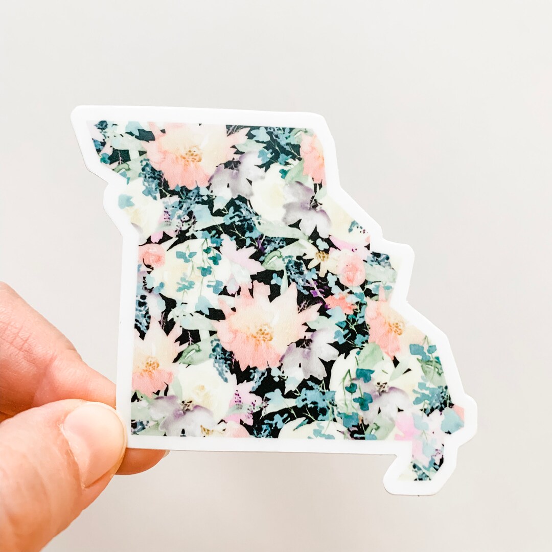 Missouri State Floral Black Sticker Decal - Vinyl, RV Decal Car Decal ...