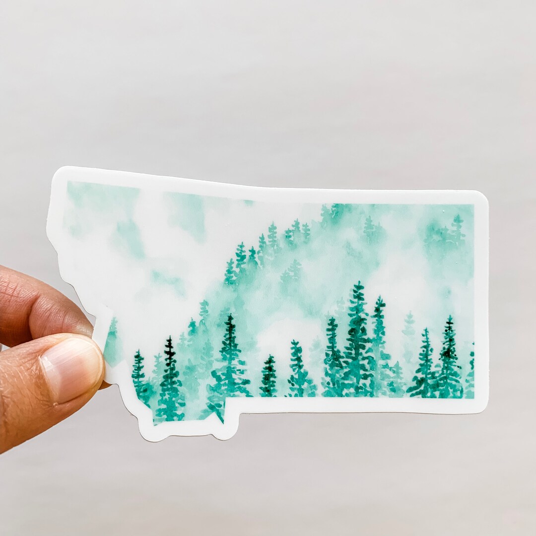 Montana State Forest Green Sticker Decal - Vinyl RV Car Laptop Home ...