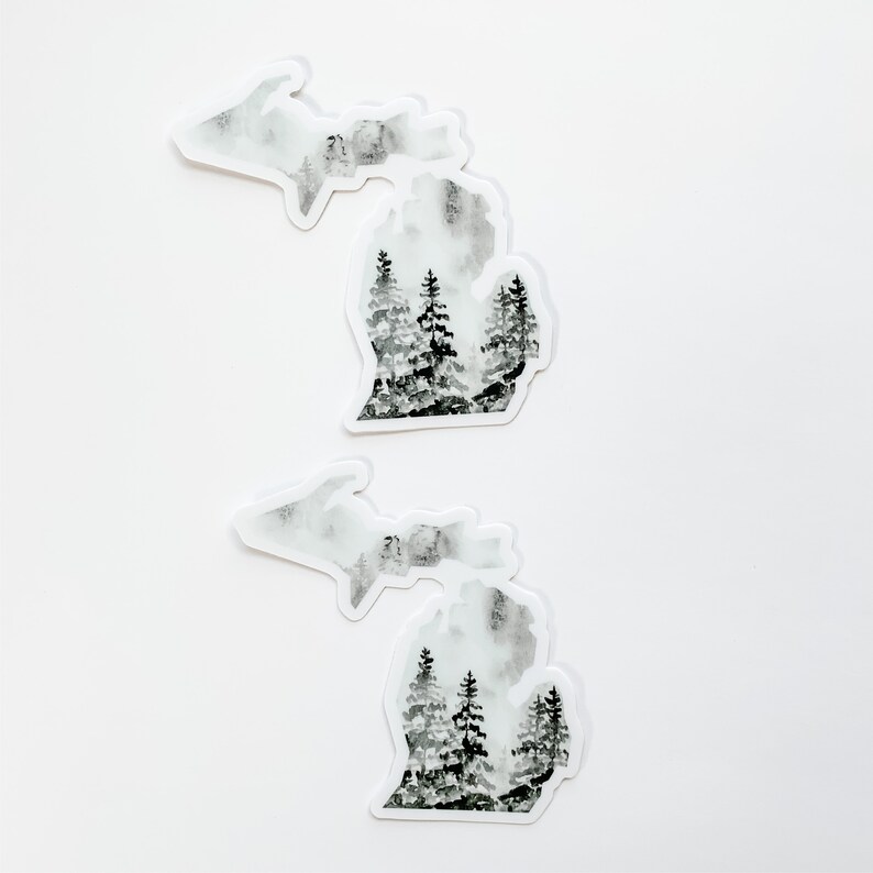 Michigan State Forest Black Sticker Decal Vinyl RV Car - Etsy