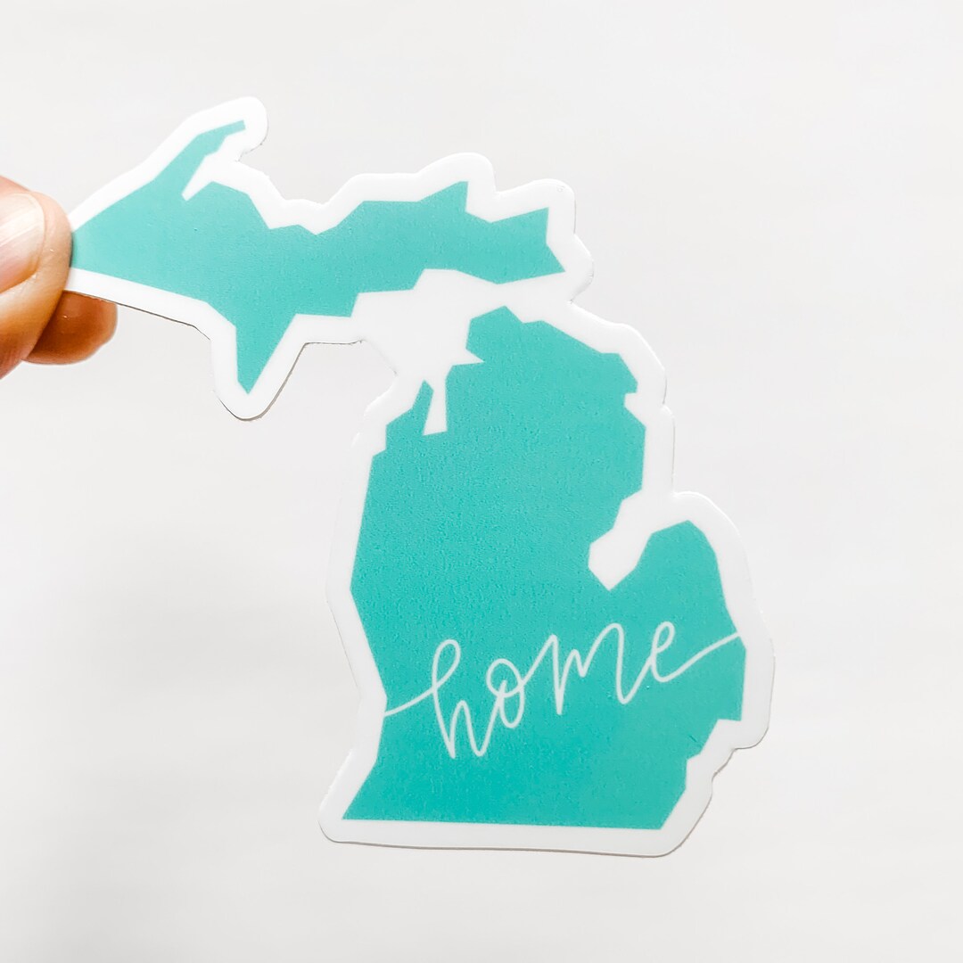 Michigan State Home Mint Green Sticker Decal - Vinyl, RV Car Laptop ...