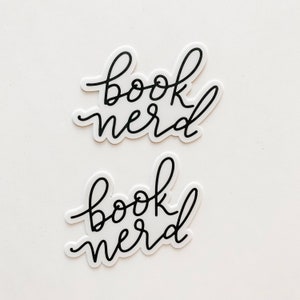 Book Nerd Sticker Decal - Hand Lettered, Vinyl RV Car Laptop Home Water ...