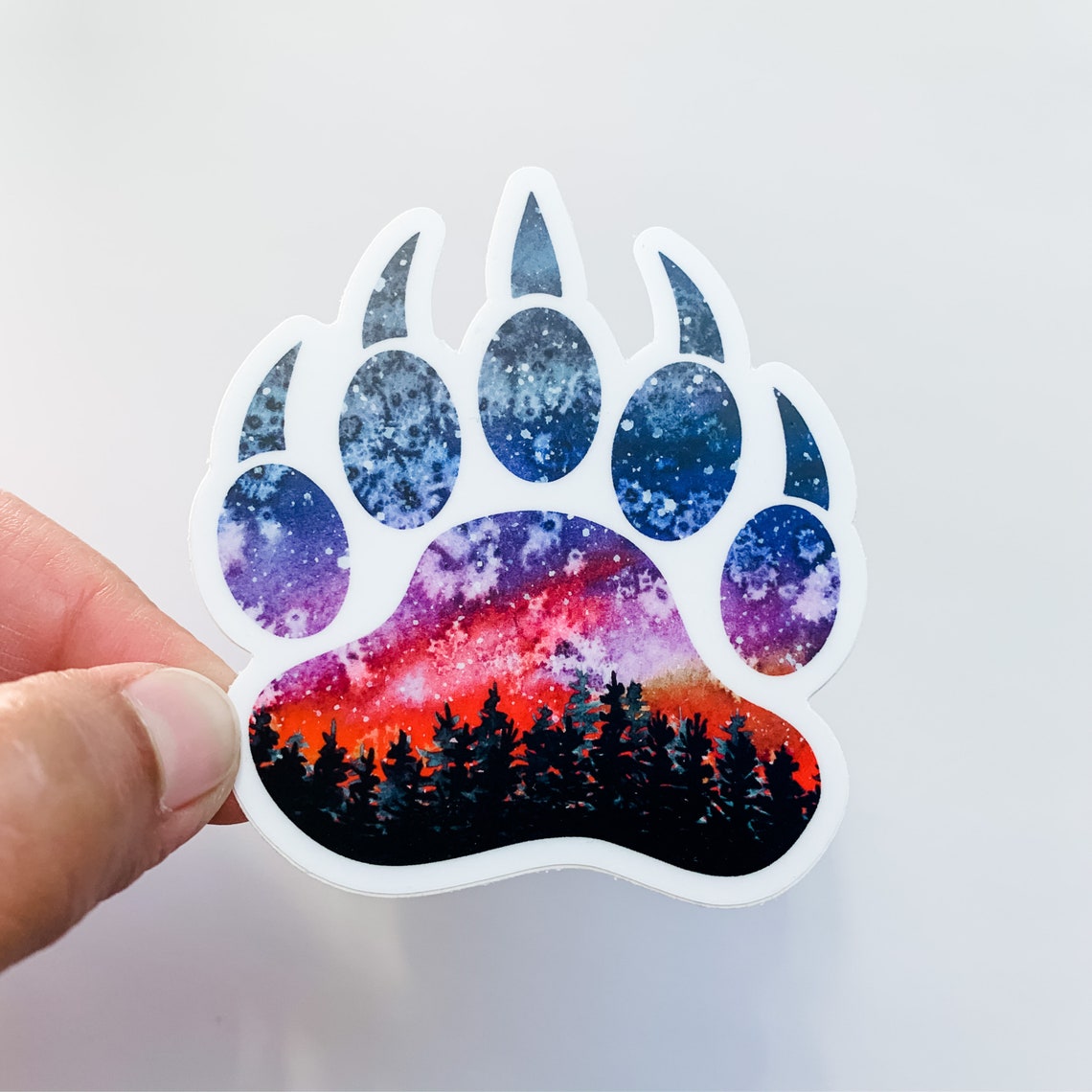 Grizzly Sunset Bear Paw Print Sticker Decal vinyl RV decal | Etsy