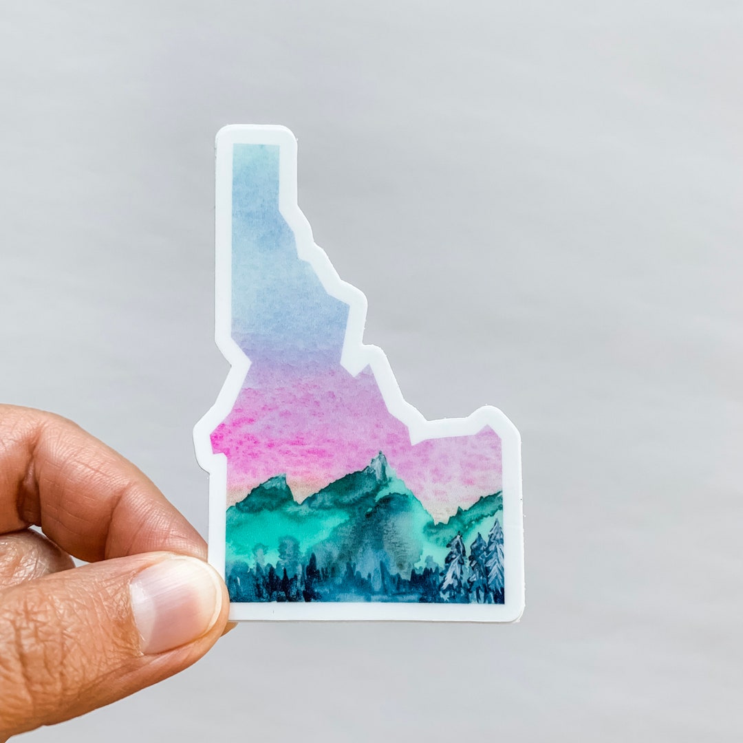 Idaho State Mountains Sticker Decal - Vinyl Sticker, RV Car Laptop ...