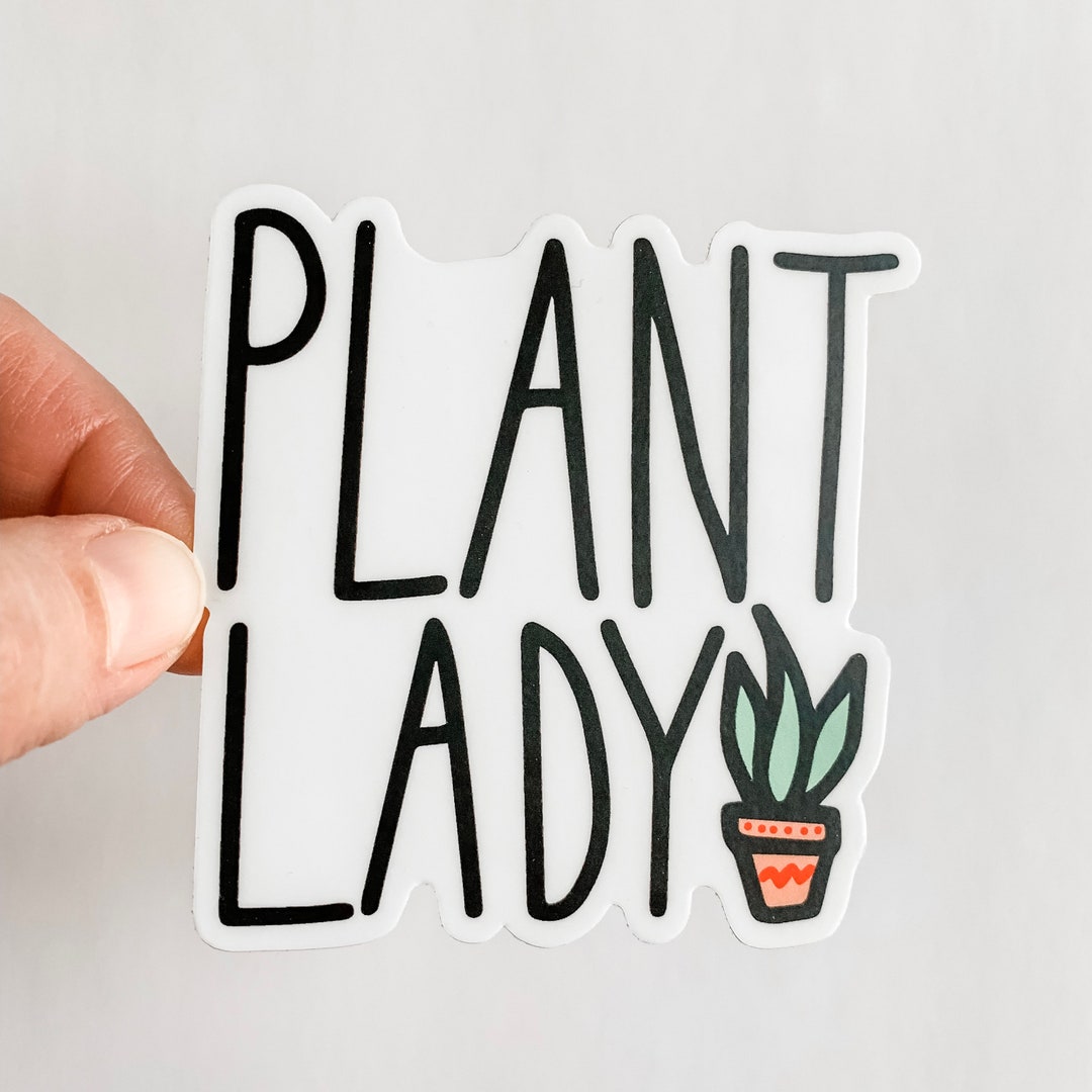 Plant Lady Succulent Sticker Decal - Hand Lettered, Vinyl RV Car Laptop ...