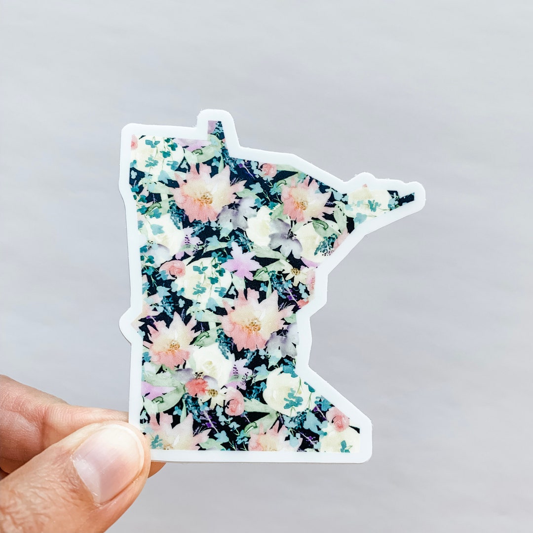 Minnesota State Floral Black Sticker Decal - Vinyl, RV Decal Car Decal ...