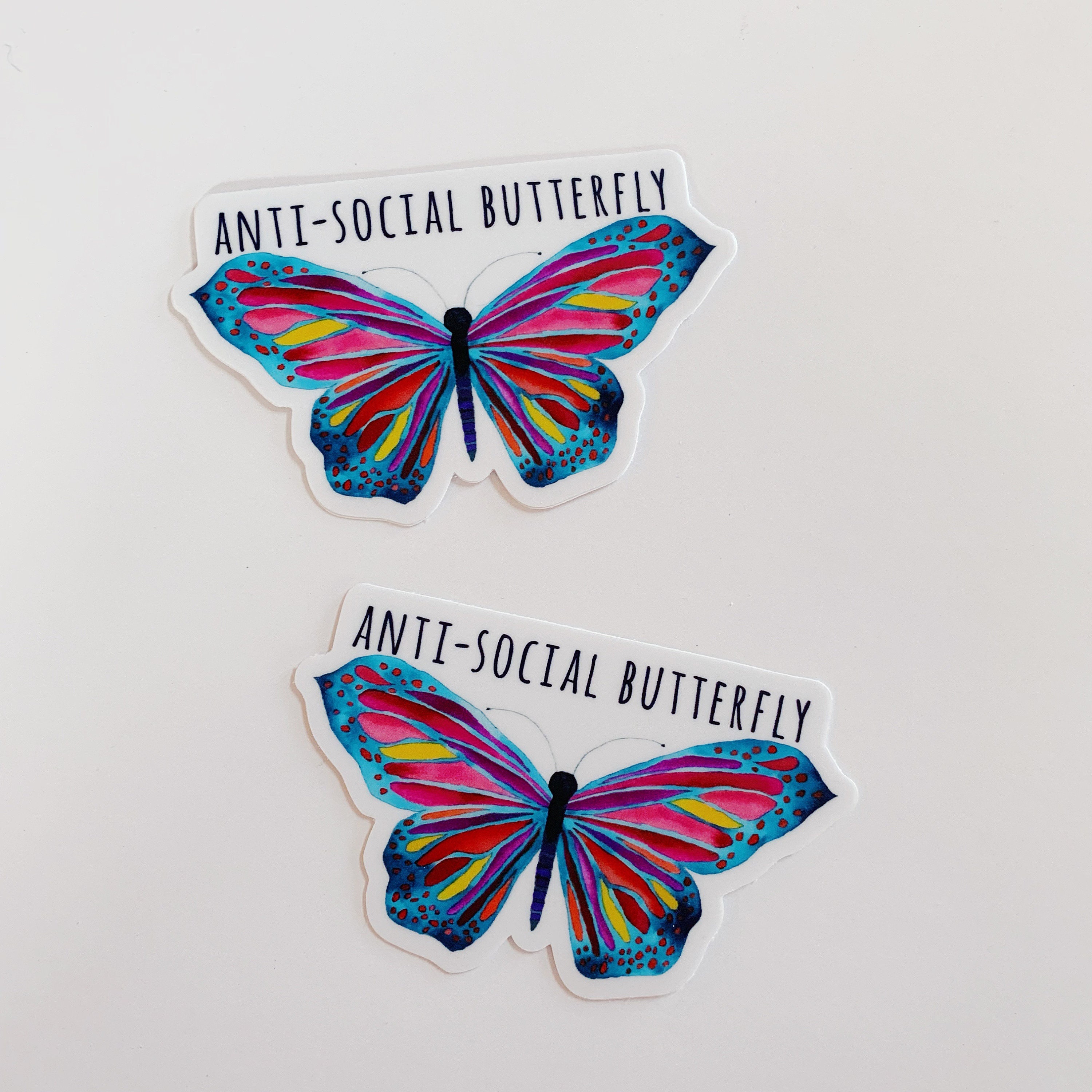 Antisocial Butterfly Sticker Decal Vinyl Sticker RV Car - Etsy