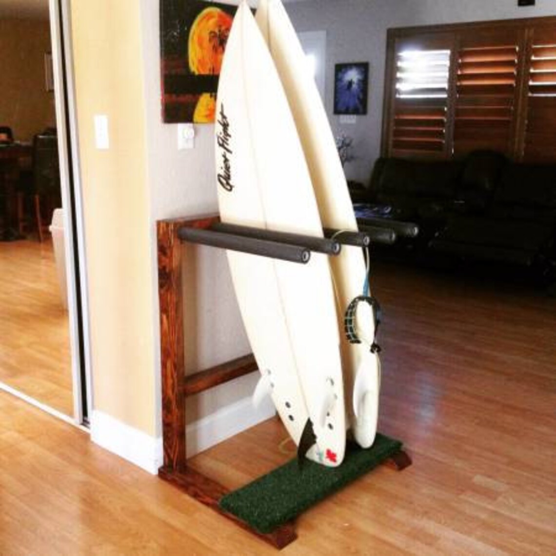 Grass Patch Vertical Surfboard Rack (stained) - Etsy