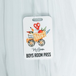 Personalized Classroom Pass Set - Classroom Decor - Boys Room Pass ...
