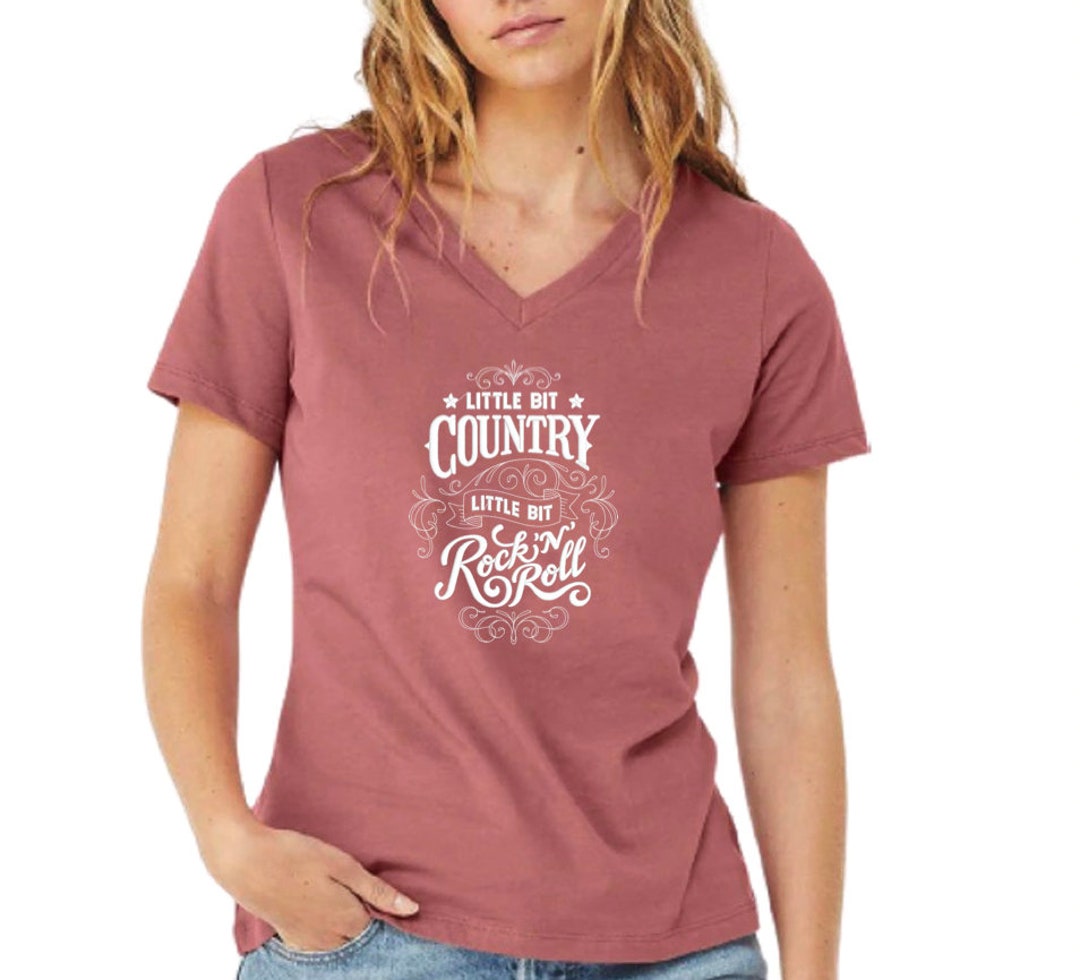 Country and Rock Embroidered Shirt, Little Bit of Country Little Bit of ...