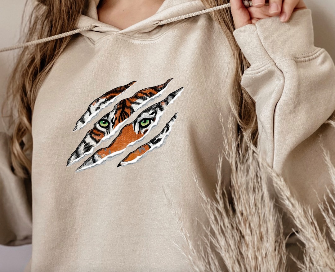 Hear Me Roar Tiger Hoodie Tiger Hoodie Animal Lover Sweater Embroidered ...