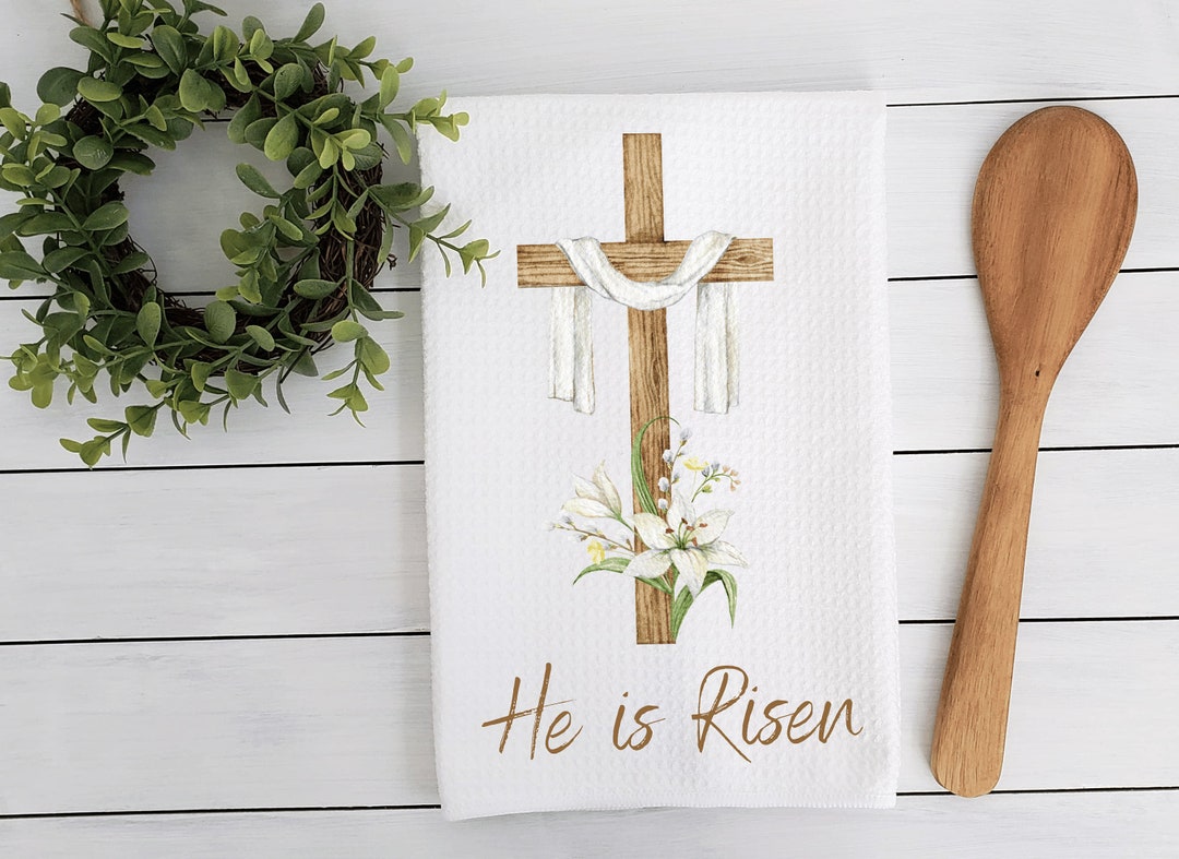 Elegant Easter Towel - Cross Towel - He is Risen Towel - Faith Easter ...