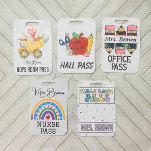 Personalized Classroom Pass Set Classroom Decor Boys Room - Etsy