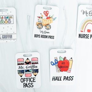 Personalized Classroom Pass Set - Classroom Decor - Boys Room Pass ...