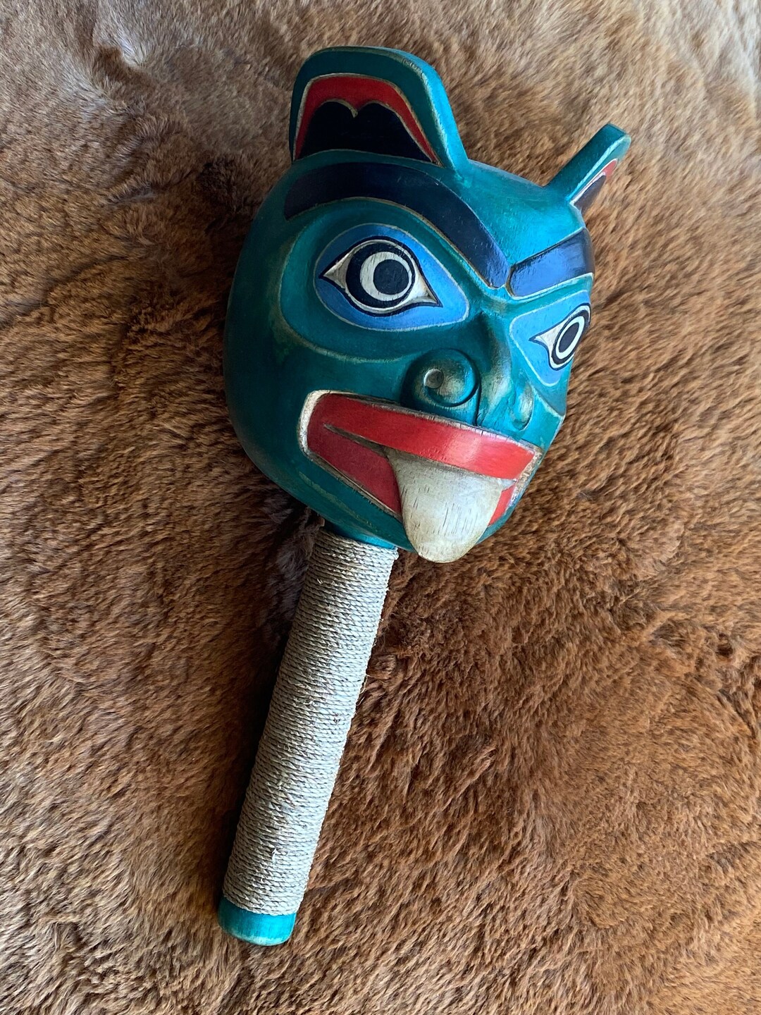 Ceremonial Bear Rattle #3 | Pacific Northwest Kwakiutl Tribal Style ...