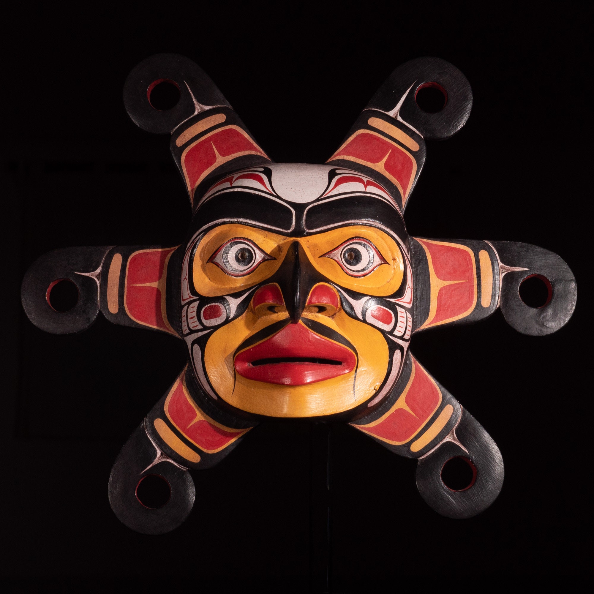 Sun Spirit Mask Pacific Northwest Tribal Ceremonial Mask. Hand - Etsy