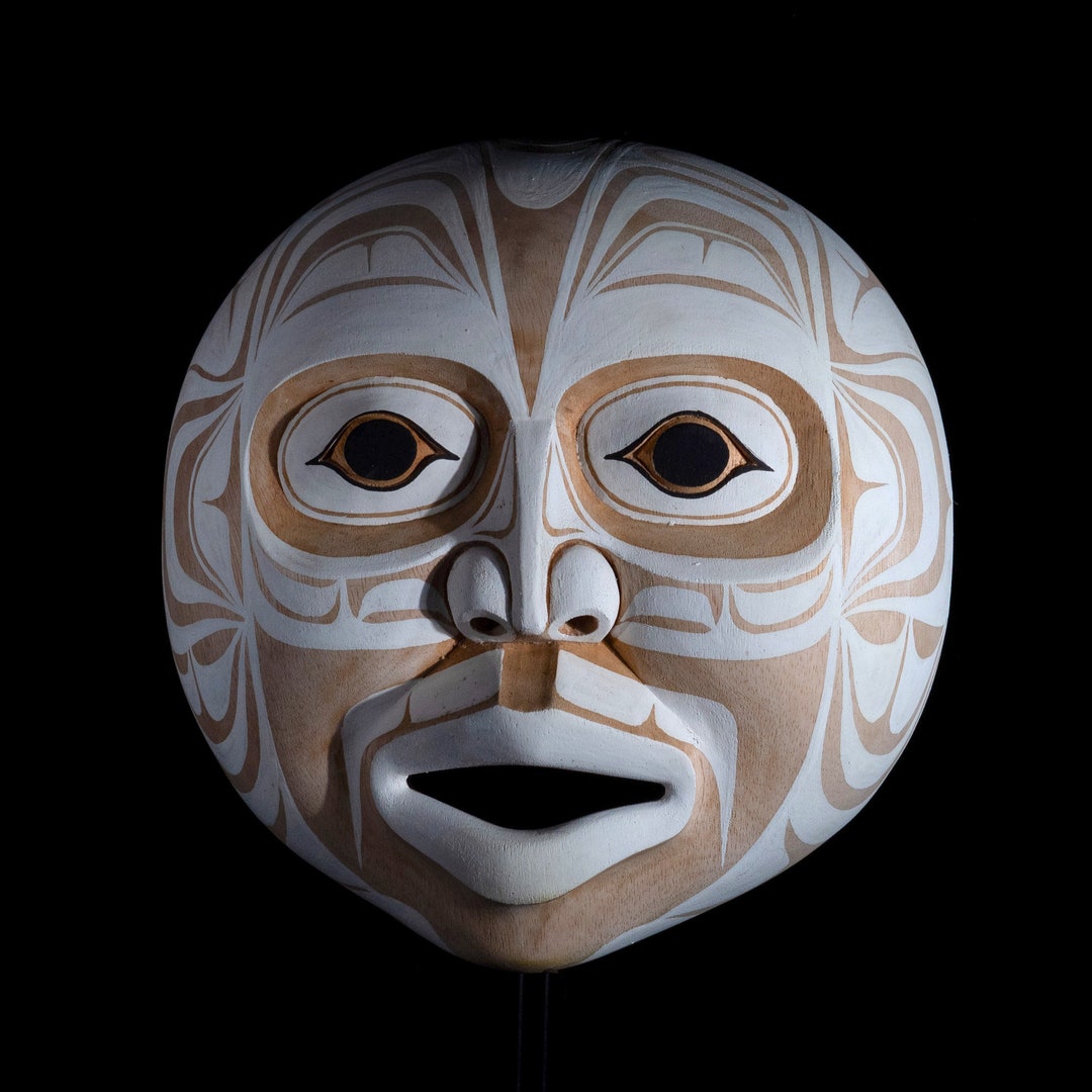 Moon Spirit Mask | Pacific Northwest First Nations Style | Hand Carved ...