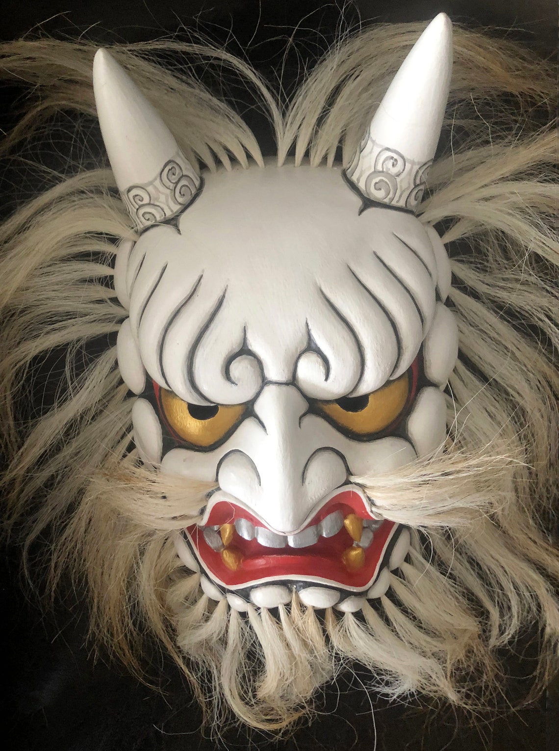 Great Devil God Japanese Noh Mask Daikijin Hand Carved Hand - Etsy