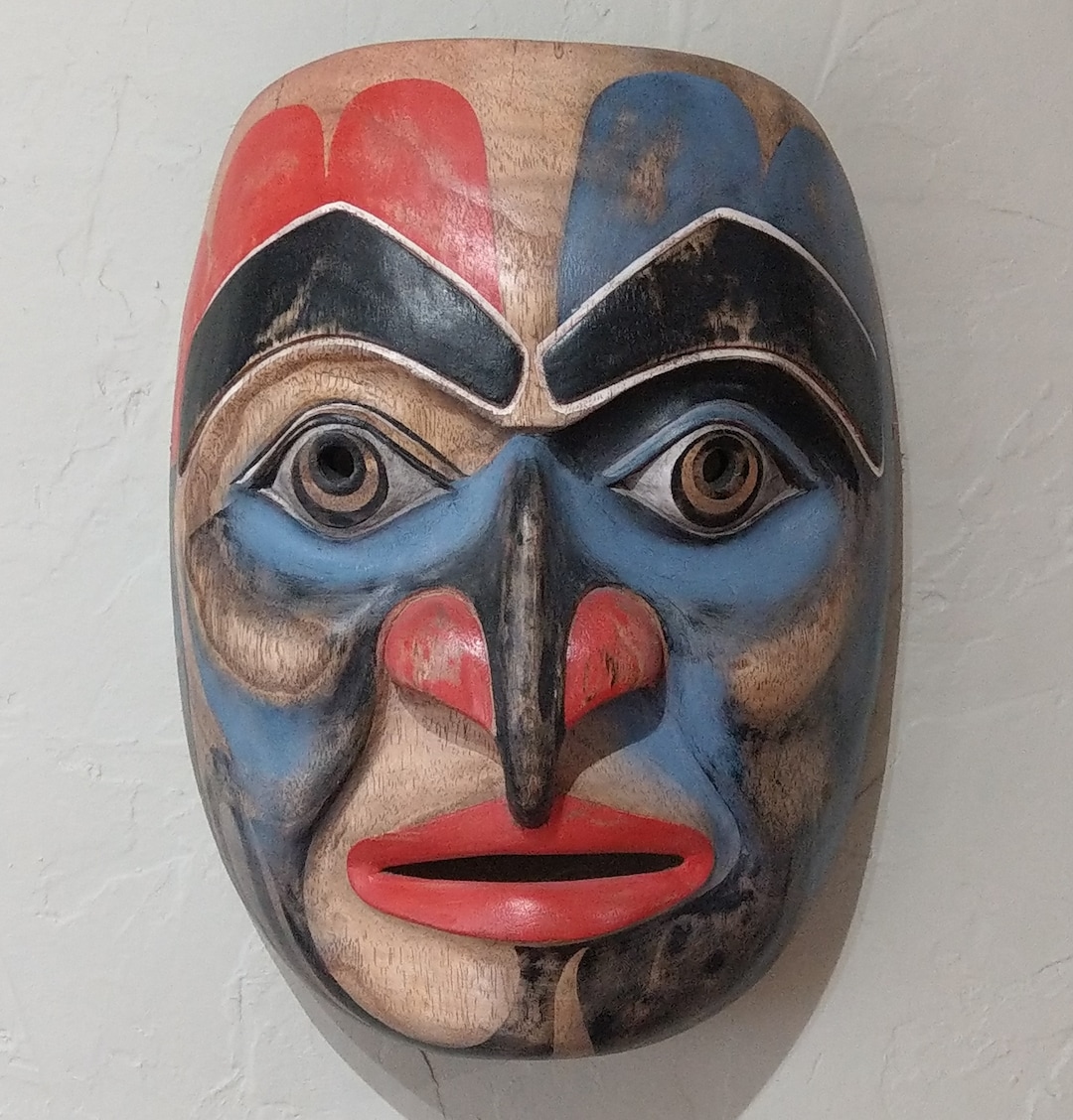 Hawk Spirit Mask | Bella Coola Pacific Northwest Tribal Style | Hand ...