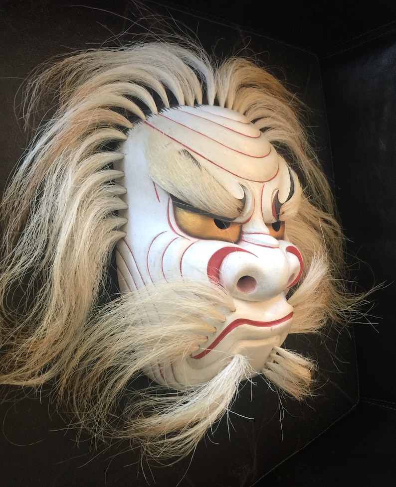 Mountain God Japanese Noh Mask Yamanokami Hand Carved Hand - Etsy