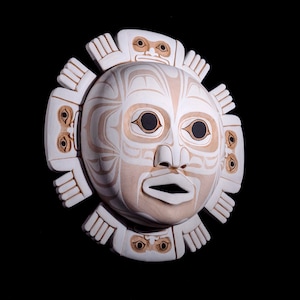 Moon Spirit Mask | Pacific Northwest Tribal Style | Hand Carved Hand ...