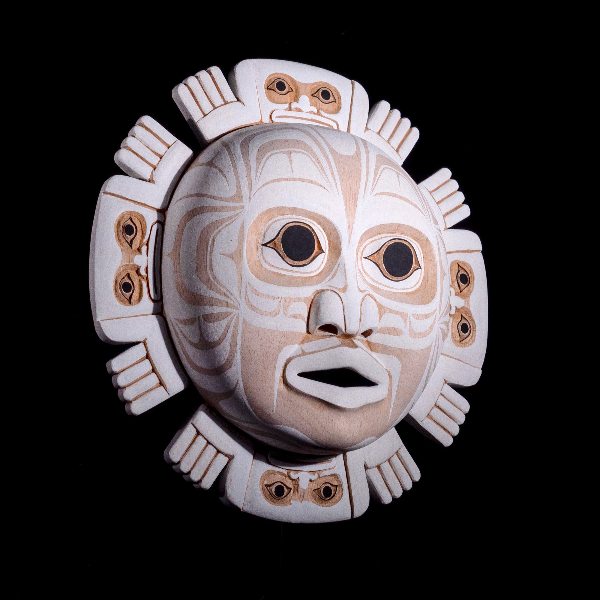 Moon Spirit Mask | Pacific Northwest Tribal Style | Hand Carved Hand ...