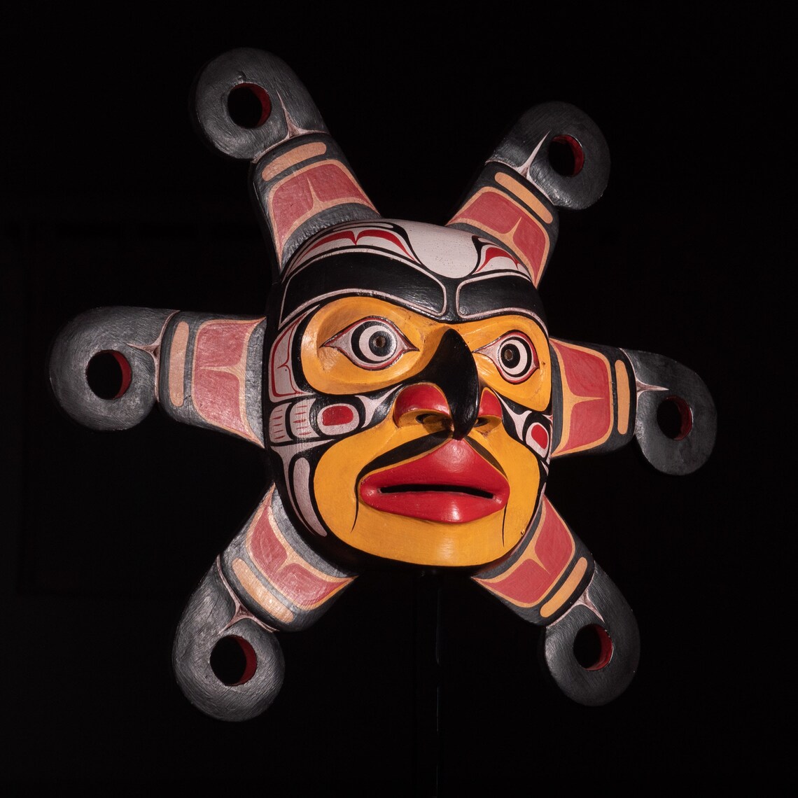 Sun Spirit Mask Pacific Northwest Tribal Ceremonial Mask. Hand | Etsy