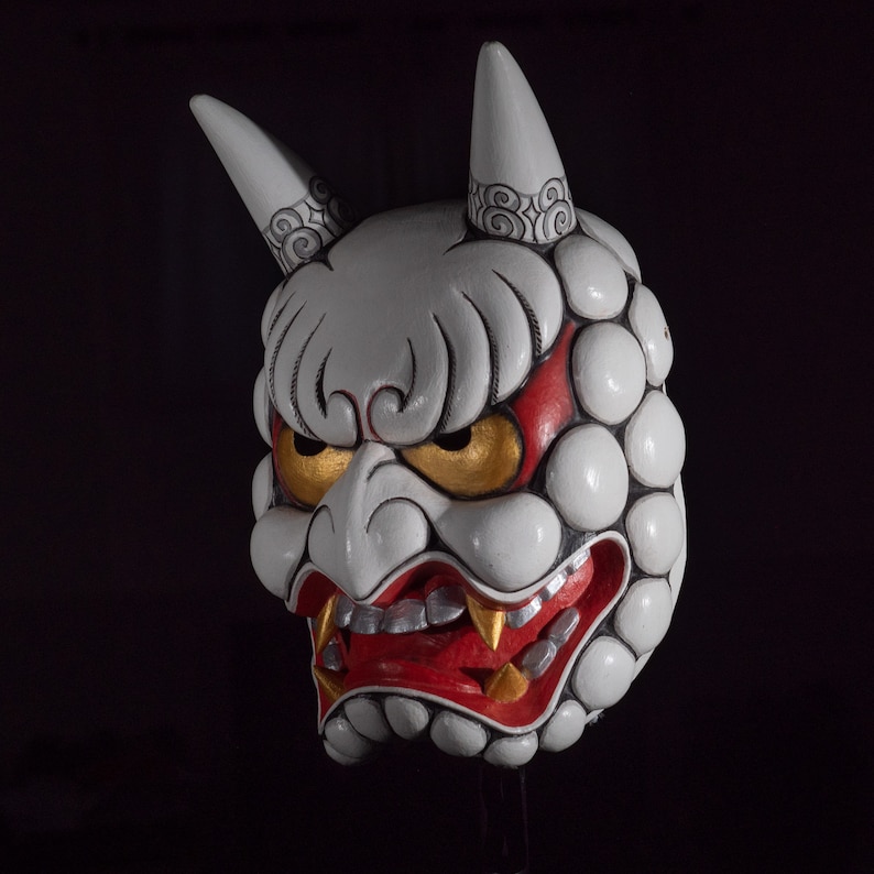 Great Devil God Noh Mask | Daikijin Japanese Theater Mask | Hand Carved ...