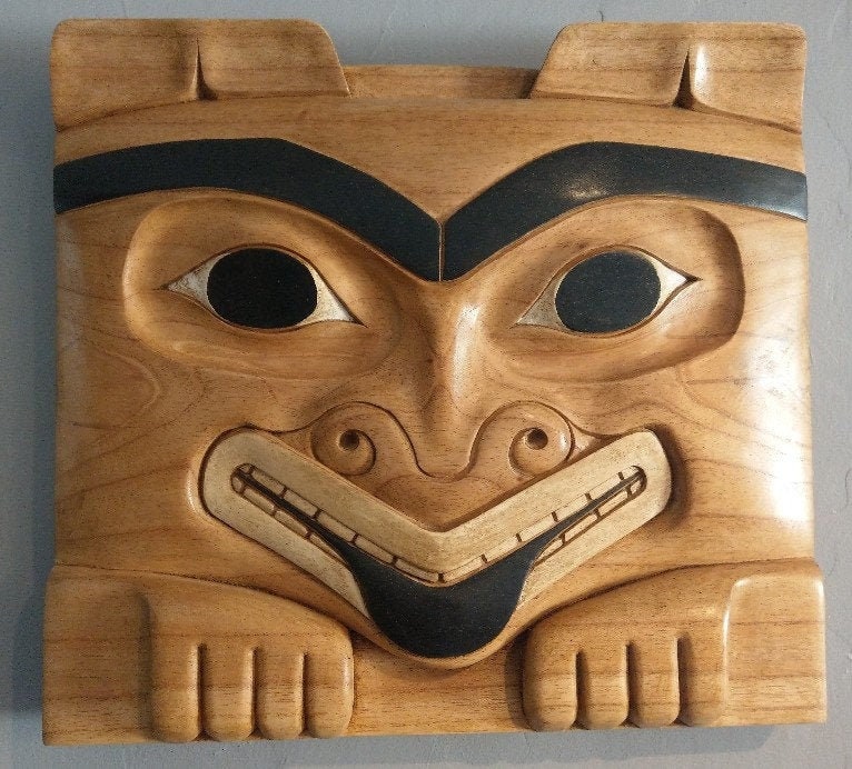 Bear Board Totem Pole Section | Haida Tribal Style | Hand Carved Hand ...