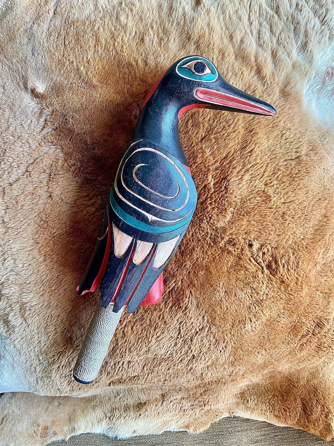 Raven Rattle | Pacific Northwest Tribal Style | Hand Carved Hand ...