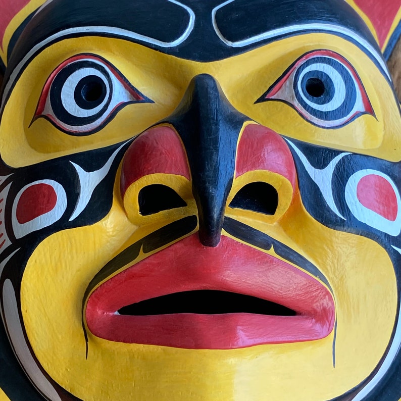 Sun Spirit Mask Pacific Northwest Tribal Ceremonial Mask. Hand - Etsy