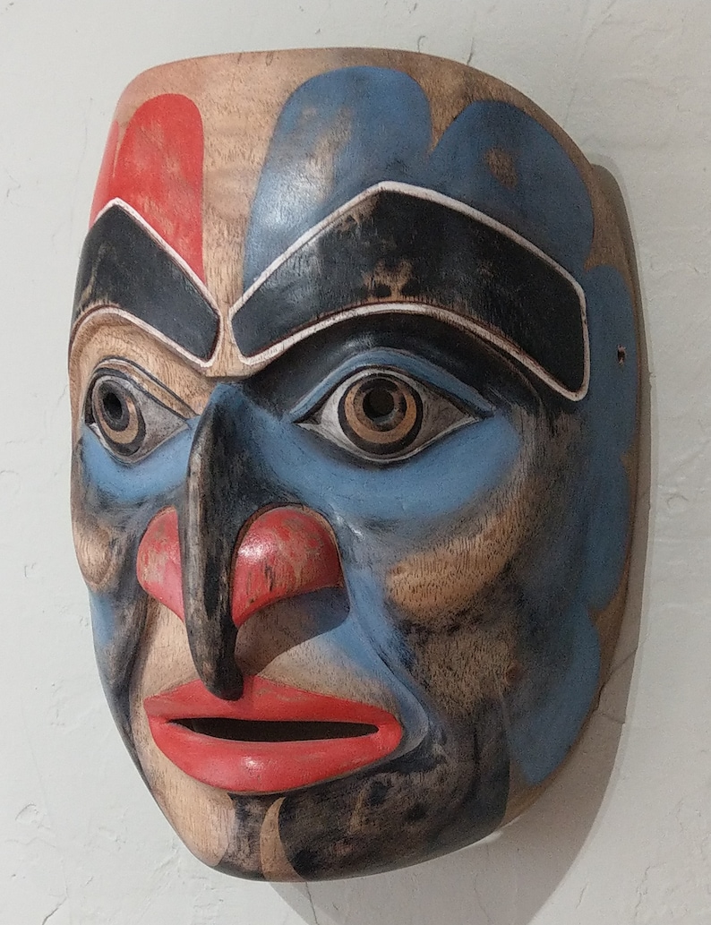 Hawk Spirit Mask | Bella Coola Pacific Northwest Tribal Style | Hand ...