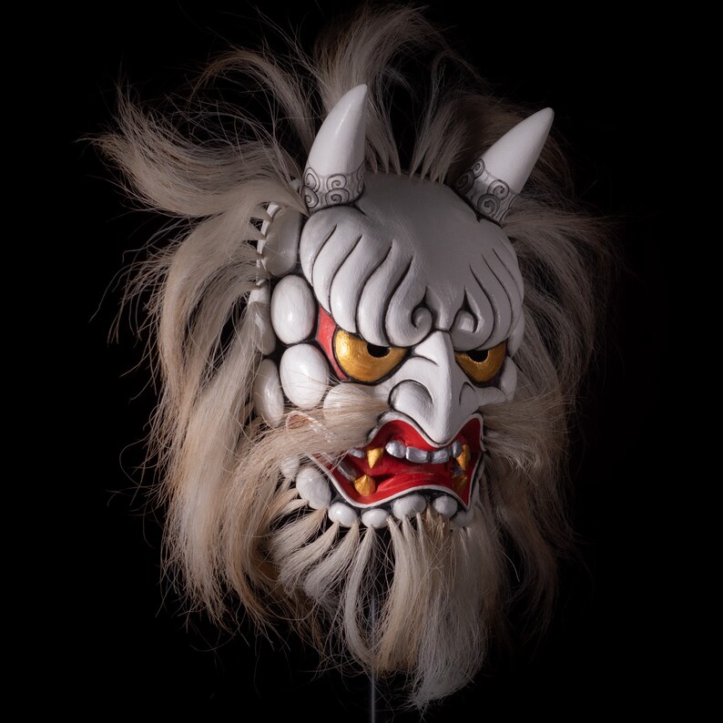 Great Devil God Japanese Noh Mask Daikijin Hand Carved Hand - Etsy